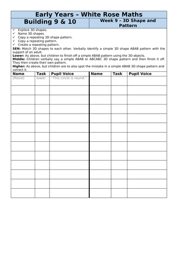 White Rose Maths - Early Years - Building 9 & 10 | Teaching Resources