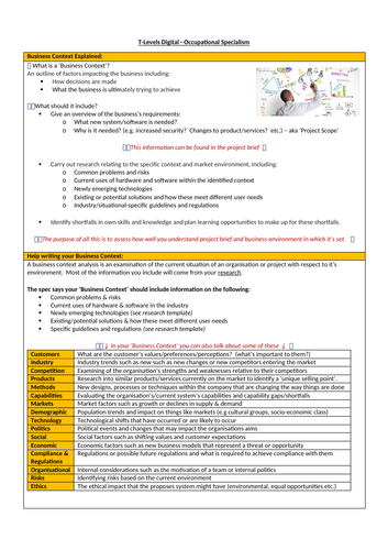 Occupational Specialism -> Business Context | Teaching Resources