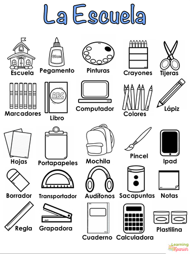 The School Posters in Spanish. In Colour and Black & White | Póster La ...