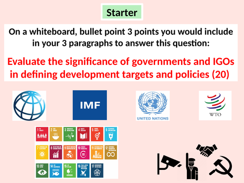 Edexcel A-Level Geography Topic 8A Health, Human Rights and ...