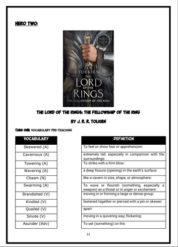 Heroes and Villains - Extract Booklet - KS3 - Reading and Writing ...