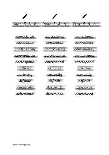 Year 5 and 6 Common Exception Words Spelling Bookmarks | Teaching Resources