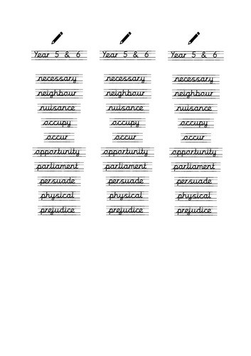 Year 5 and 6 Common Exception Words Spelling Bookmarks | Teaching Resources