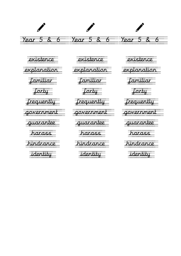 Year 5 and 6 Common Exception Words Spelling Bookmarks | Teaching Resources