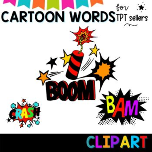 Onomatopoeia and Cartoon Word clipart Color -Comic Book Style ...