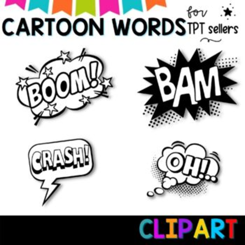 Onomatopoeia and Cartoon Word clipart Color -Comic Book Style ...