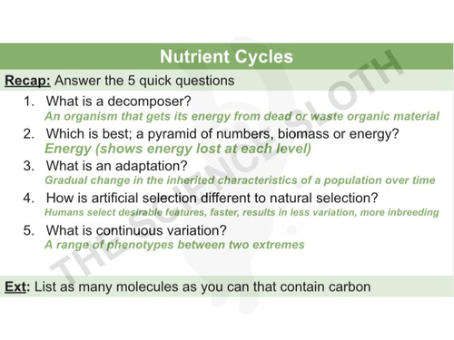 Nutrient Cycles - The Carbon Cycle and The Nitrogen Cycle | Teaching ...