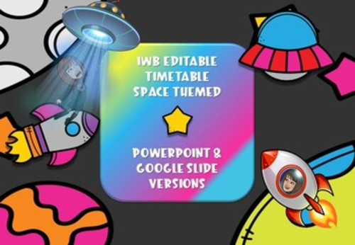 Editable Timetable for IWB- SPACE THEMED | Teaching Resources