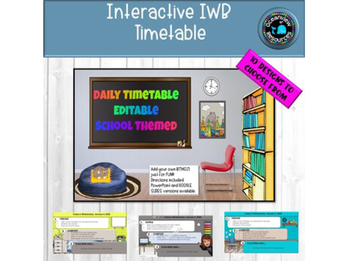 Editable Timetable for IWB- SCHOOL THEMED Set 1 | Teaching Resources