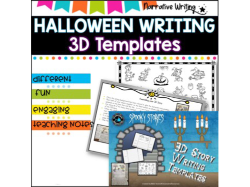 Halloween Narrative writing l 3D Template l templates and scaffolds ...