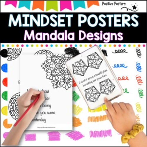 Mindfulness /Mindset posters, calm coloring for social emotional ...