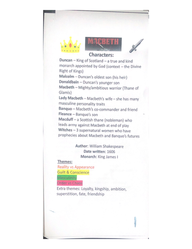 Macbeth - bookmark | Teaching Resources