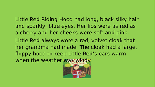 KS1 Character Description Little Red Riding Hood | Teaching Resources