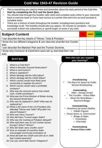 Origins of the Cold War Revision booklets | Teaching Resources