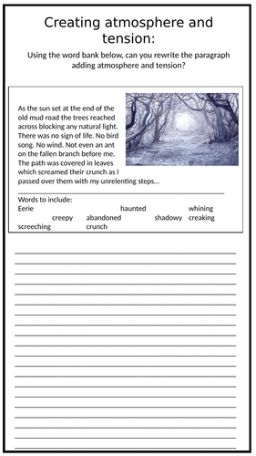 Improving atmosphere writing | Teaching Resources