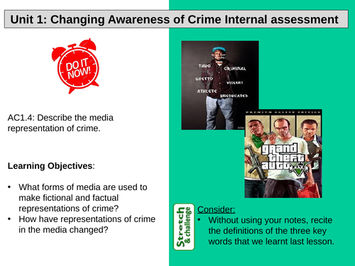 Criminology Unit 1 LO1 Lesson Resources and Workpack | Teaching Resources