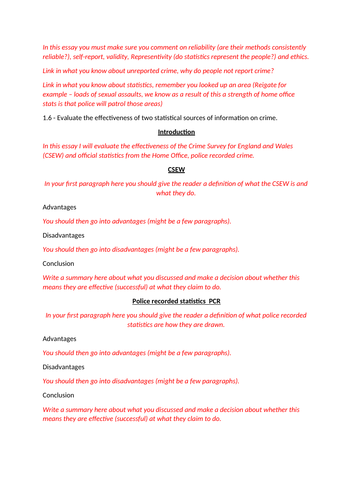 Criminology Unit 1 LO1 Lesson Resources and Workpack | Teaching Resources