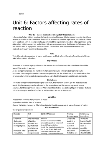 Project Plan Unit 6 BTEC | Teaching Resources