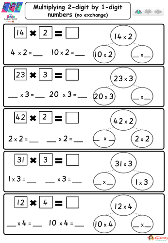 Year 3 | Multiplying 2 Digit by 1 Digit Numbers (no exchange ...