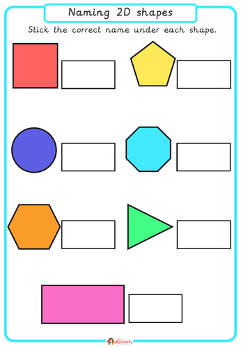 Name the 2D Shape Cut and Stick Activity | Teaching Resources
