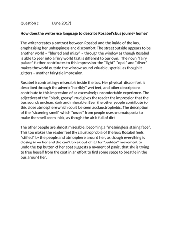 GCSE English Language paper 1 Section A: Rosabel | Teaching Resources