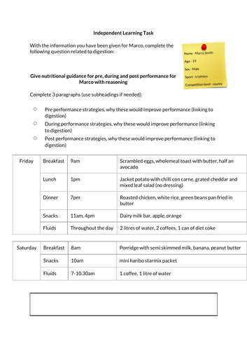 Unit 13: Nutrition lessons & resources | Teaching Resources