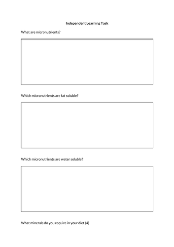 Unit 13: Nutrition lessons & resources | Teaching Resources