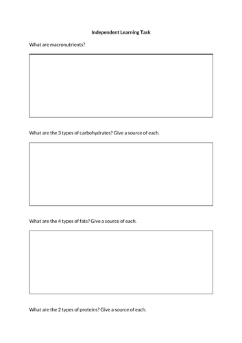 Unit 13: Nutrition lessons & resources | Teaching Resources