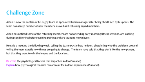 Unit 3: Applied Sports Psychology | Teaching Resources