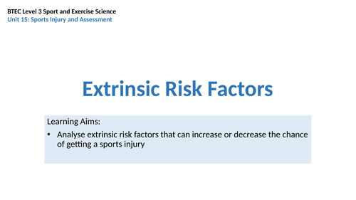 BTEC L3 Sport and Exercise Science - Unit 15 Sports Injury and ...