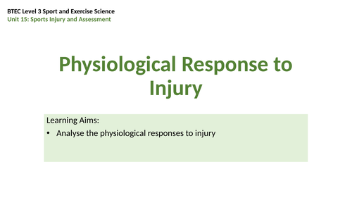 BTEC L3 Sport and Exercise Science - Unit 15 Sports Injury and ...