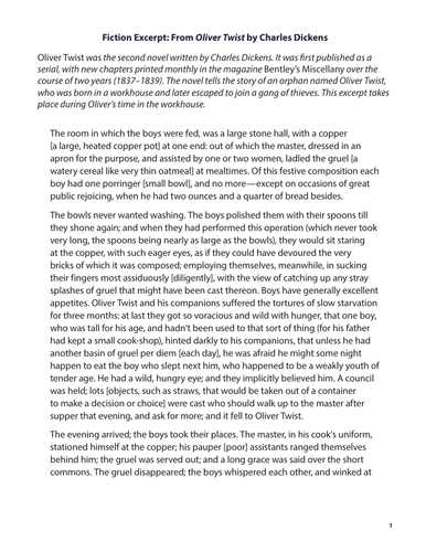 Oliver Twist - Upper KS2 Whole Class Reading Session! | Teaching Resources