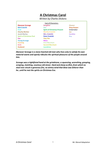 A Christmas Carol Reader's Theatre Play | Teaching Resources