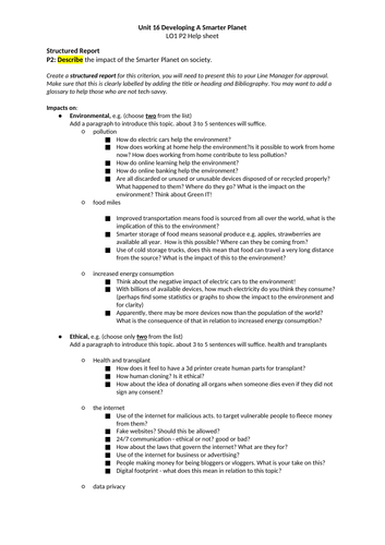 OCR Unit 16 Developing a Smarter Planet | Teaching Resources