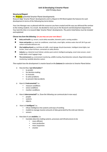 OCR Unit 16 Developing a Smarter Planet | Teaching Resources