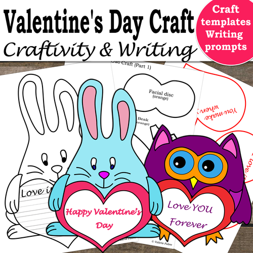 Valentine's Day Owl & Bunny Craftivity | Owl Always Love You Craft ...