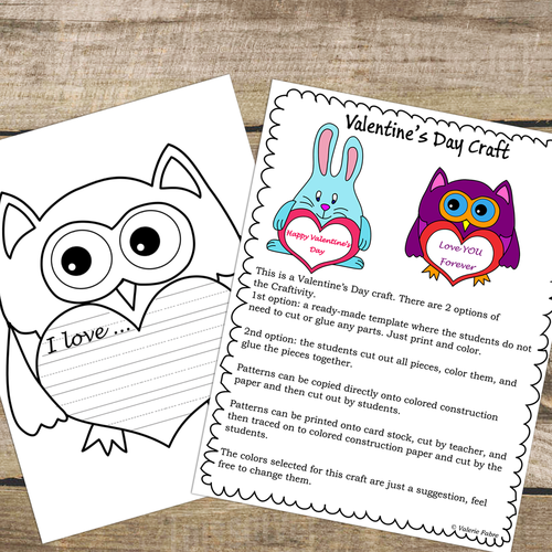 Valentine's Day Owl & Bunny Craftivity | Owl Always Love You Craft ...