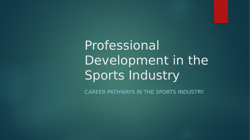 BTEC Sport Unit 3 Professional Development in the Sports Industry ...