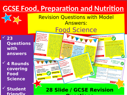 GCSE Food Cover Work/Cover Lesson - 23 Mock Questions - Food Science ...