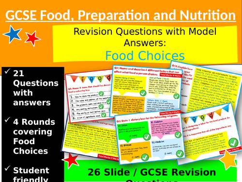 GCSE Food Cover Work/ Cover Lesson- 109 Mock Questions - Food BUNDLE ...