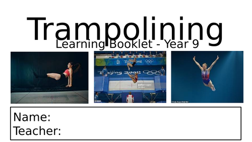 Trampolining Work Book | Teaching Resources