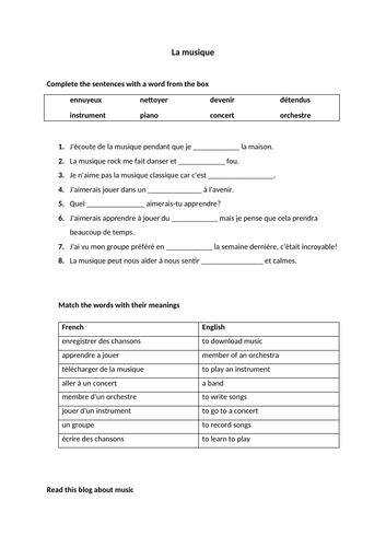 French GCSE - Music | Teaching Resources