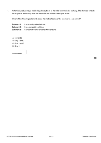 Enzymes topic for OCR A level. MODULE 2: FOUNDATIONS IN BIOLOGY ... Enzymes topic for OCR A level. MODULE 2: FOUNDATIONS IN BIOLOGY ...