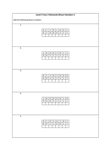Binary, denary and Hex work sheets (starters) | Teaching Resources Binary, denary and Hex work sheets (starters) | Teaching Resources
