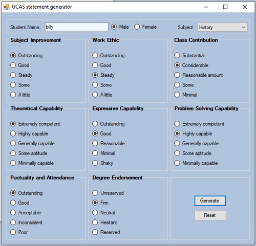 UCAS statement generator!!! | Teaching Resources