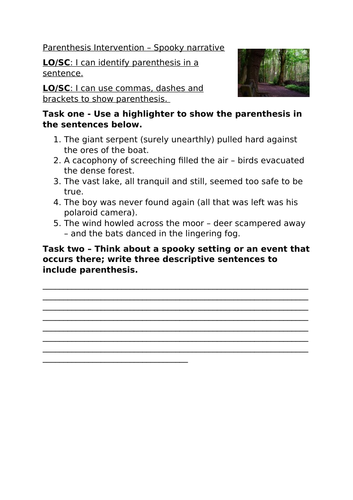 Year 6 Spooky Writing Grammar Pack | Teaching Resources