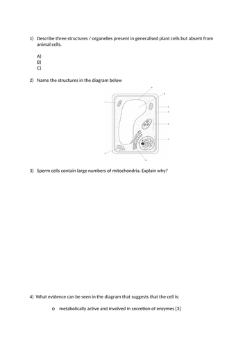 Cell structure topic for OCR A level. MODULE 2: FOUNDATIONS IN BIOLOGY ...