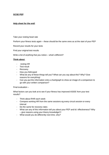 Gcse Pe Pep Help Teaching Resources