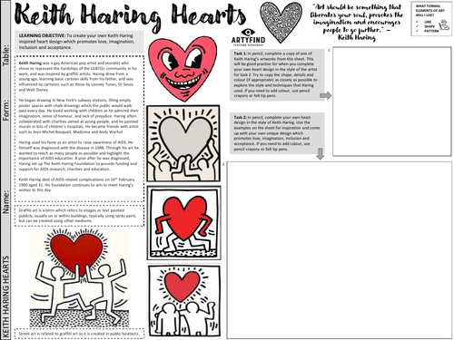 LGBTQ+ History Month, Valentine’s – Keith Haring Heart Drawings ...