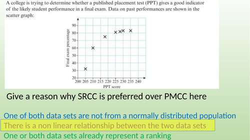 Edexcel A level statistics: 2. PMCC and SRCC with hypothesis testing ...